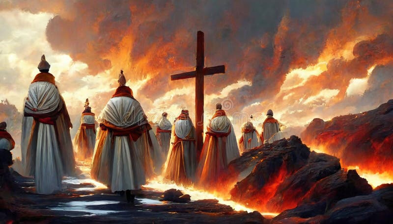 A Christian Pilgrimage through the Abyss Stock Illustration ...