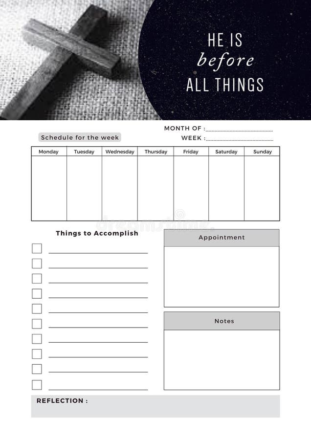 Christian Planner Digital Planning Insert Sheet Printable Page Template ...