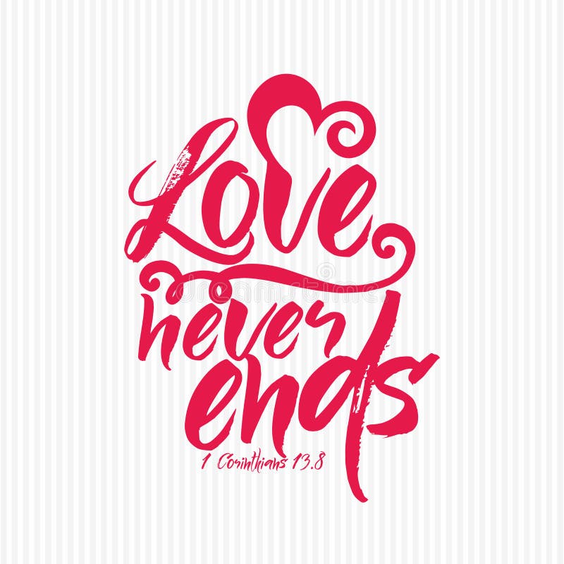Love Never Fail Quotes, Love Lettering Quotes Stock Vector ...