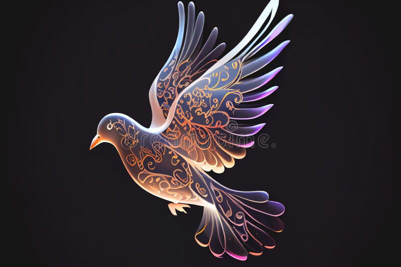 Christian Religion Light Dove Bird of Peace Stock Illustration ...