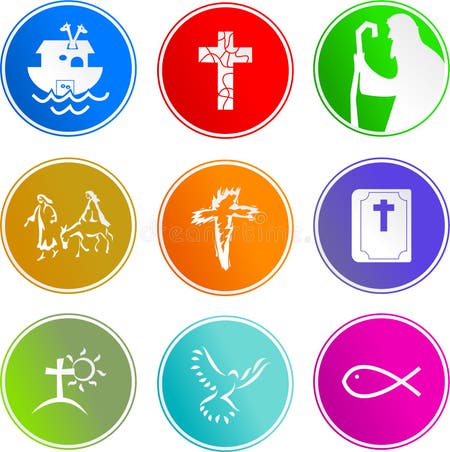 Christian sign icons stock vector. Illustration of good - 3334485