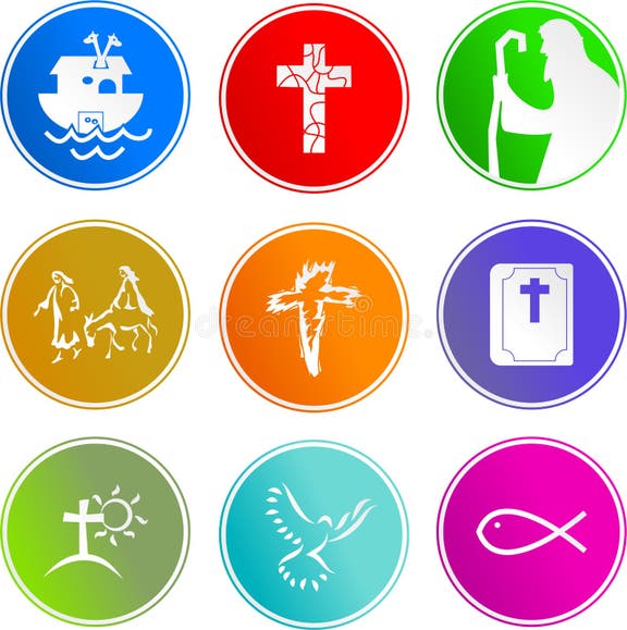 Christian sign icons stock vector. Illustration of good - 3334485