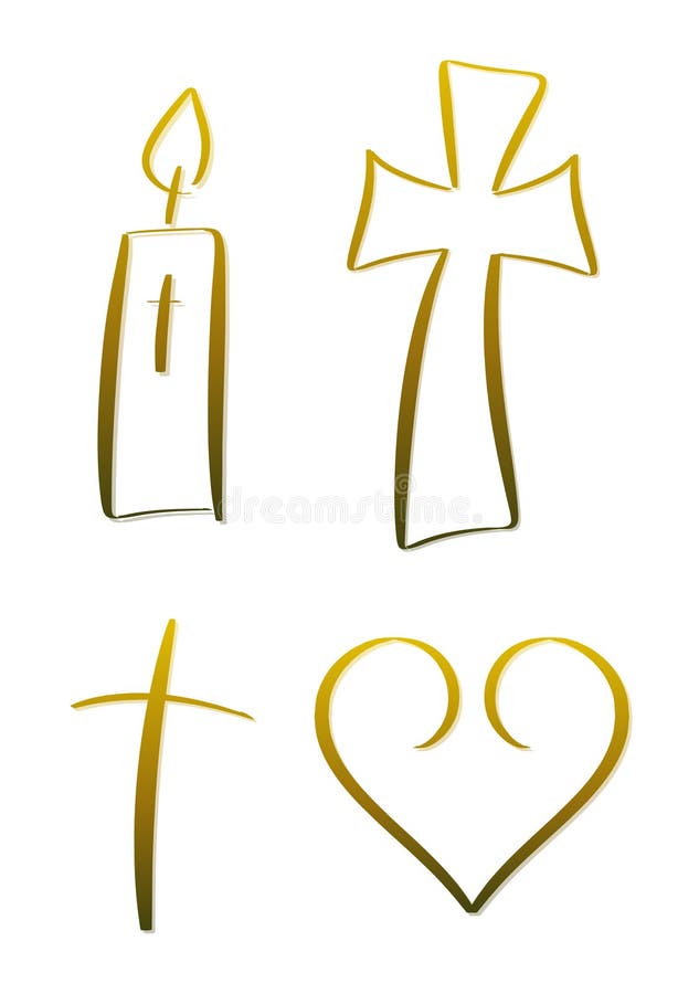 Christian Symbols stock vector. Illustration of colorful - 13932484