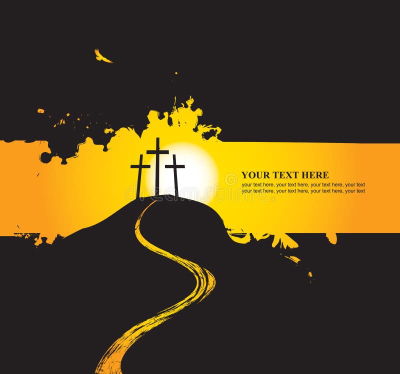 Christian Themes with Three Crosses Stock Vector - Illustration of ...
