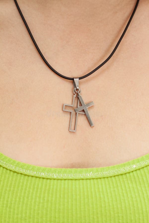 Neck Cross - A Pendant Made Of Natural Raw Materials Stock Photo ...