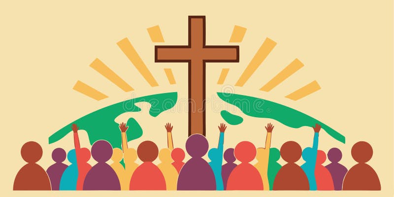 Christianity Concept with a Group of People with Raised Hands and with ...