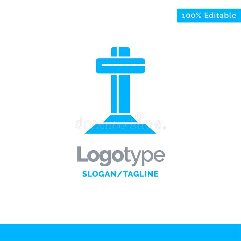 Christianity, Cross, Easter Blue Solid Logo with Place for Tagline ...