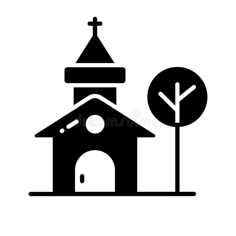 A Christianity House Vector Flat Style, Church Icon Trendy Design Stock ...