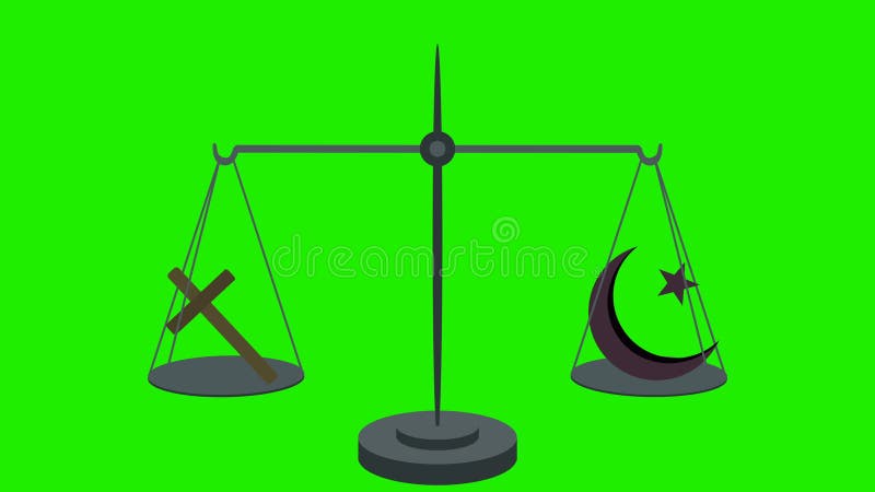 Equal Weight on Scales of Both Male and Female Green Screen Stock ...