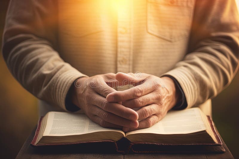 Christians Praying To God and Reading Bible. Generative AI Stock ...