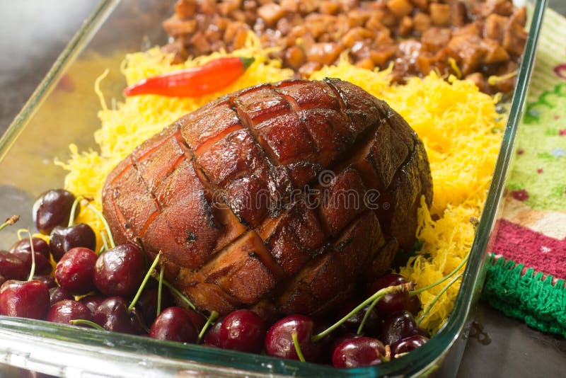 Christimas smoked ham stock photo. Image of eggs, baked - 68687180