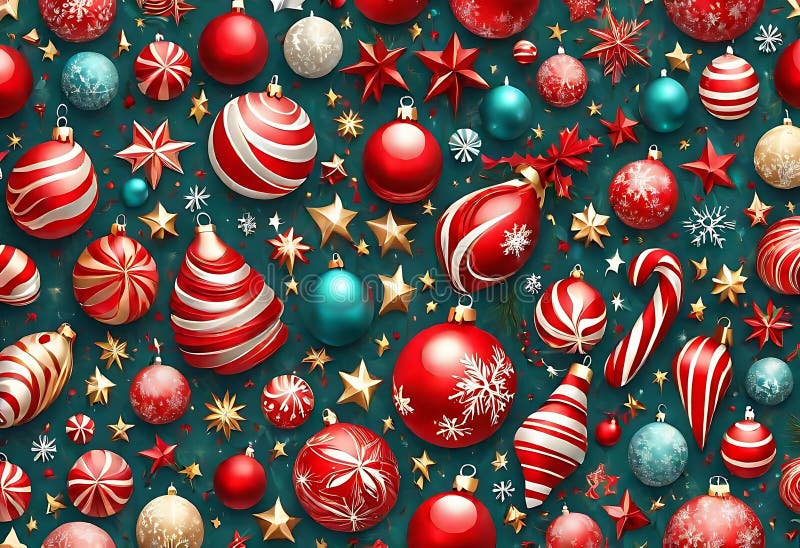 Christmas Abstract Background with 3D and 2D Swirls Stock Illustration ...