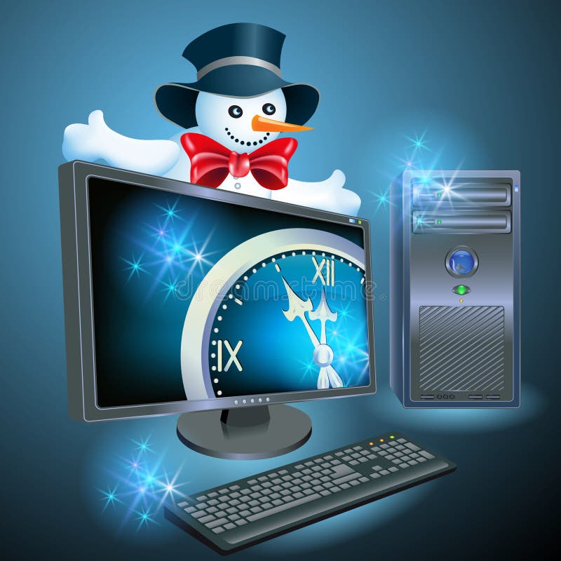 Christmas Advertising Computer Equipment Stock Vector - Illustration of ...