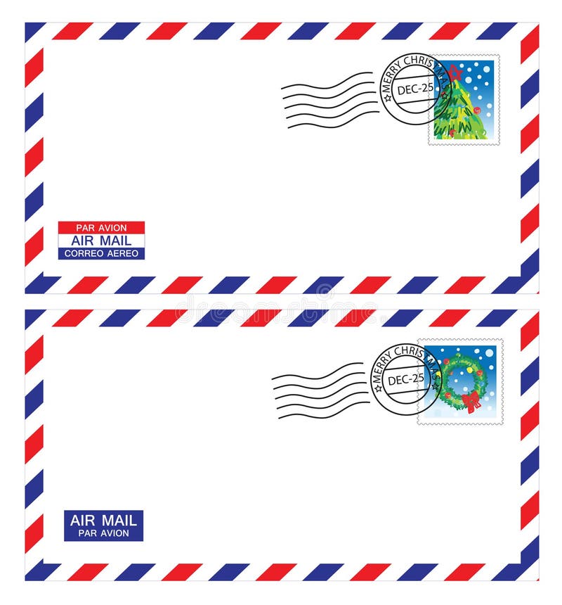 Christmas airmail envelope stock illustration. Illustration of address ... Christmas airmail envelope stock illustration. Illustration of address ...