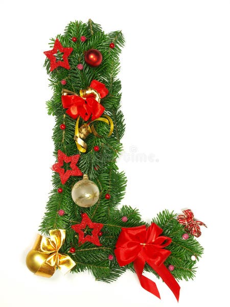 Christmas Alphabet Letter L Stock Photo - Image of flora, isolated ...