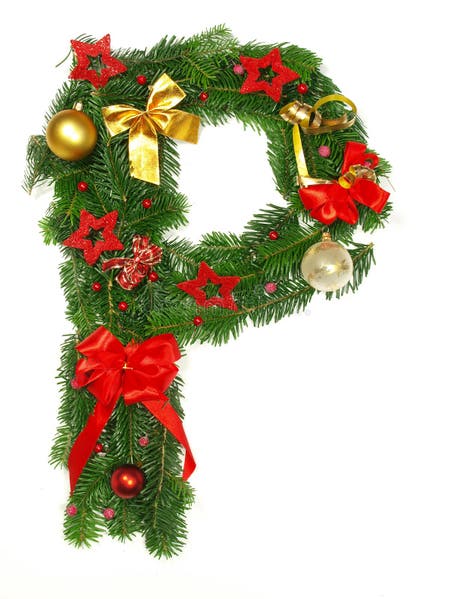 Christmas Alphabet Letter P Stock Photo - Image of holiday, alphabet ...