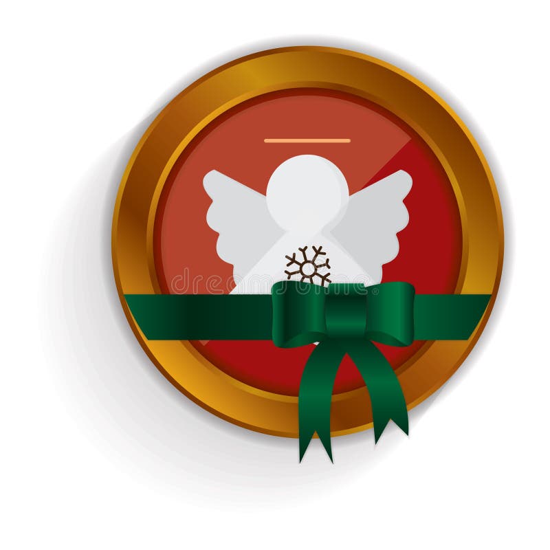 Christmas Angel Button. Vector Illustration Decorative Design Stock ...