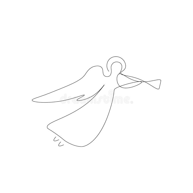 Baby Angel Line Drawing Stock Illustrations – 608 Baby Angel Line ...