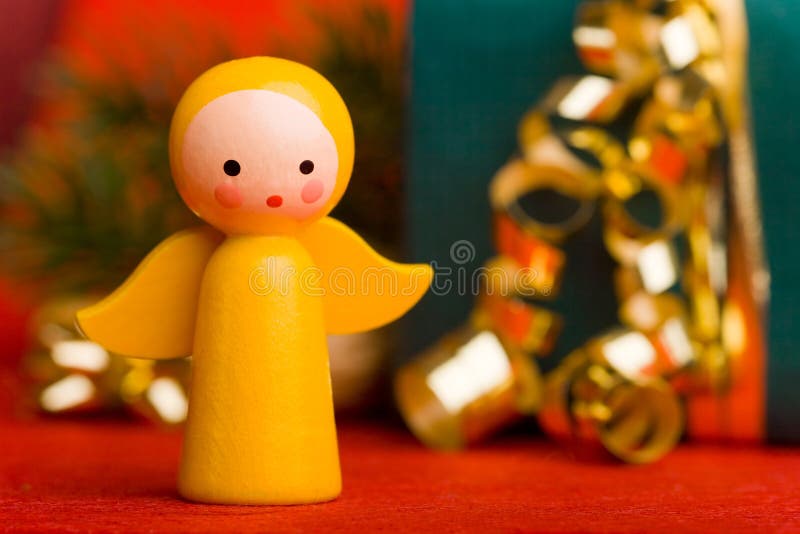Christmas angel with gift stock image. Image of consumption - 23871003