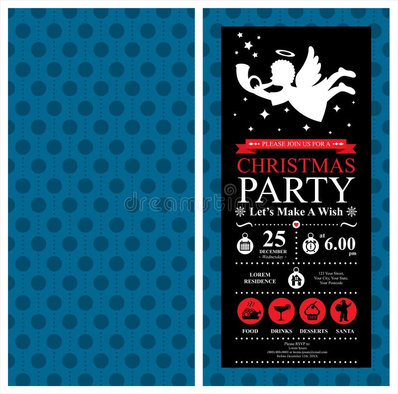 Christmas Angel Invitation Card Stock Vector - Illustration of ...