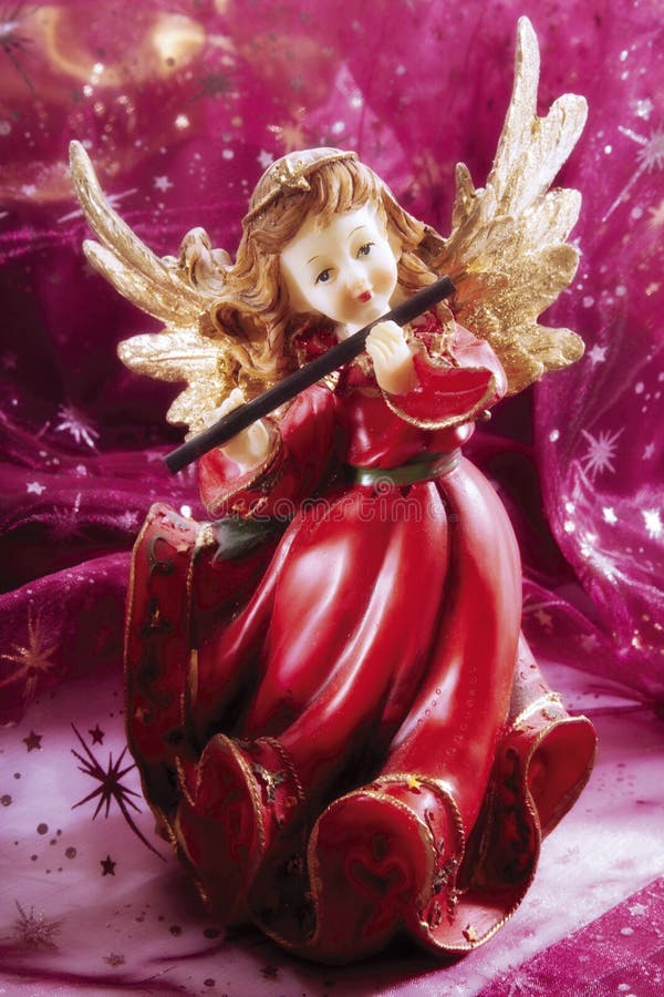 An Angel Playing on a Harp (making Music) in Stained Glass Stock Image ...