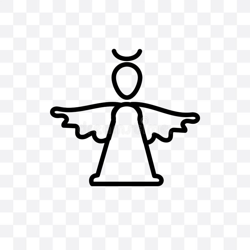 Christmas Angel Vector Linear Icon Isolated on Transparent Background ...