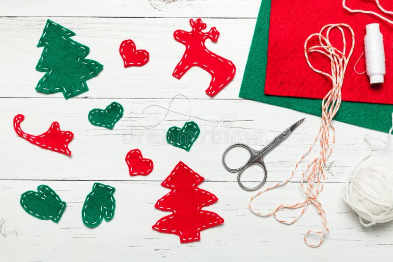 Christmas Art Work, Holiday Handmade Decoration Stock Image - Image of ...