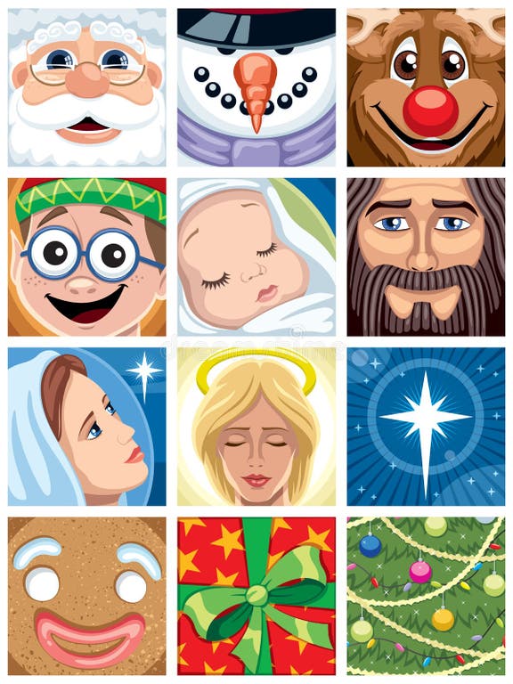 Christmas Avatars stock vector. Illustration of avatar - 25890187