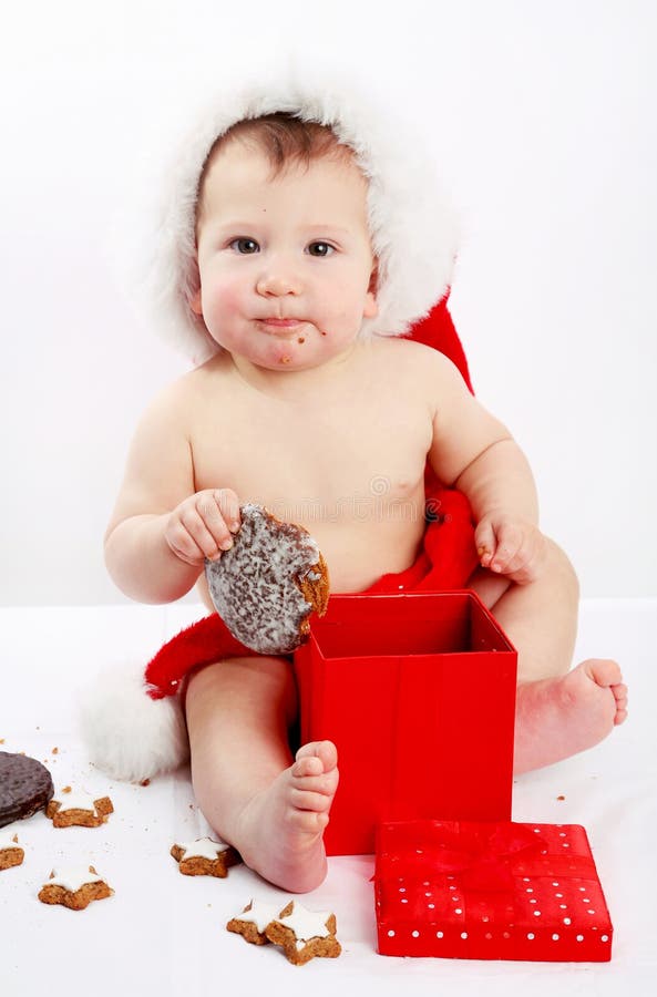 Christmas baby stock photo. Image of wrapping, holiday - 13118636