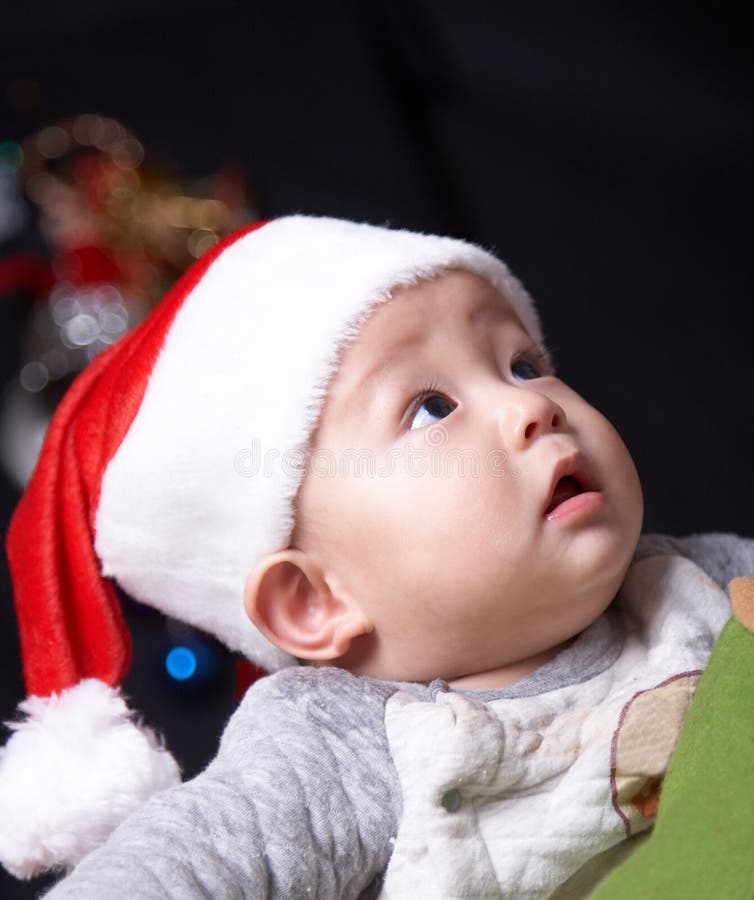 Christmas baby stock image. Image of male, eyes, good - 7468395