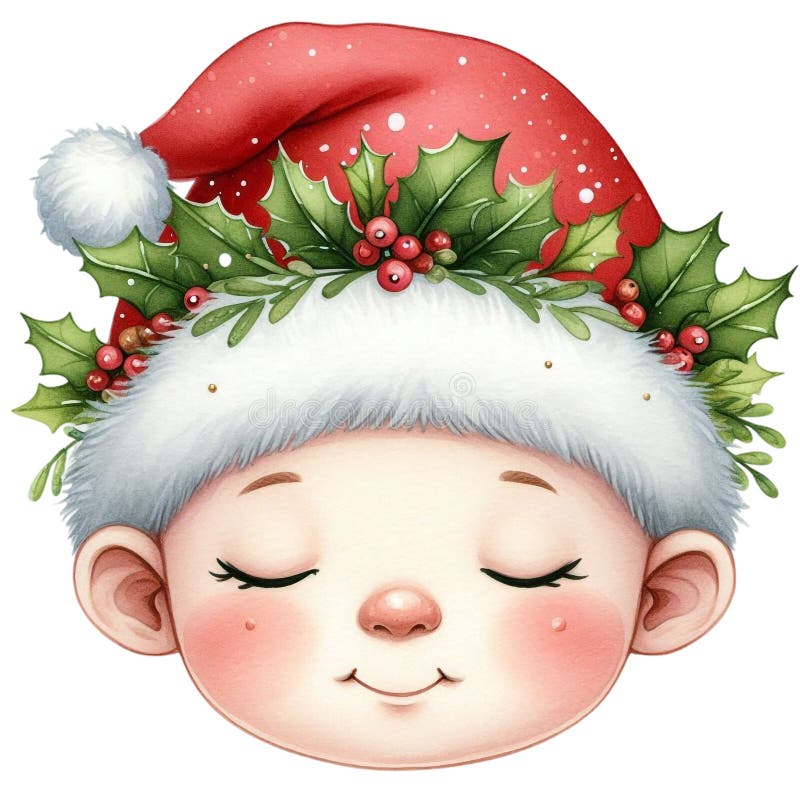 Christmas Baby Boy Face. Cute Baby Face Stock Illustration ...