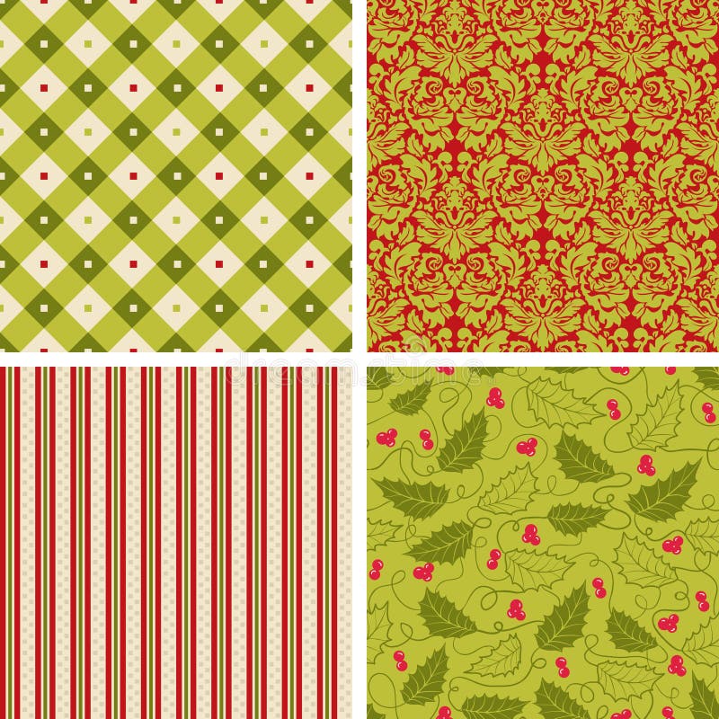 Seamless Patterns, Christmas Fabric Texture Stock Vector - Illustration ...