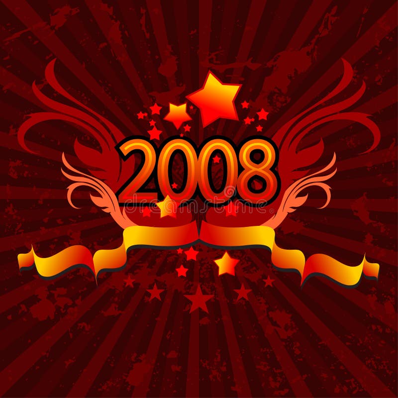 2008 New Year Fireworks stock illustration. Illustration of background ...