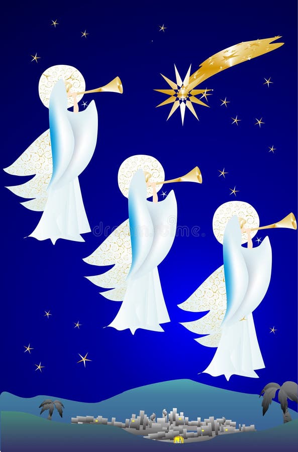 Flying Christmas Angels Stock Illustrations – 789 Flying Christmas ...