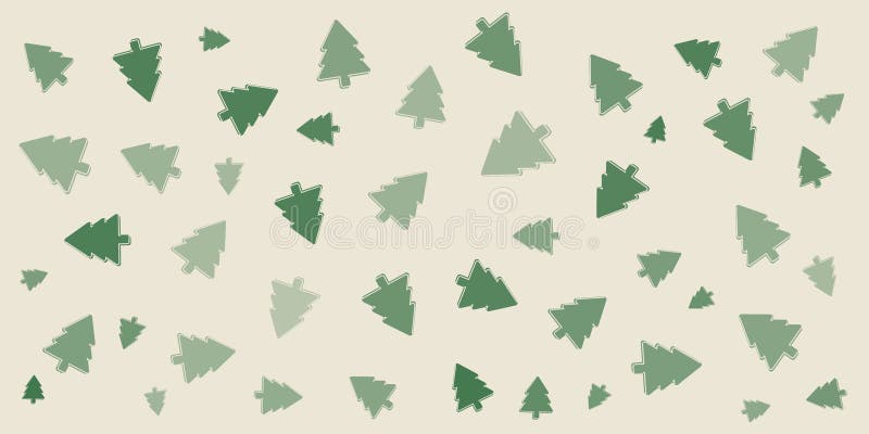 Christmas Background, Banner Design with Random Pine Trees Pattern of ...
