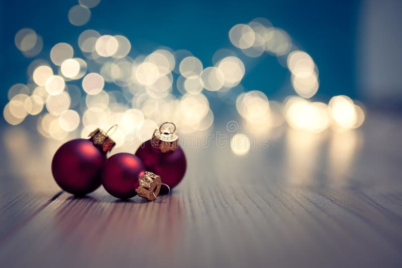 Christmas Background with Baubles and Lights in Background Stock Image ...