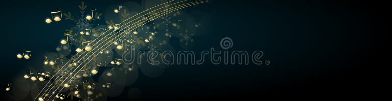 Christmas Background Decorated with Music Notes Stock Illustration ...