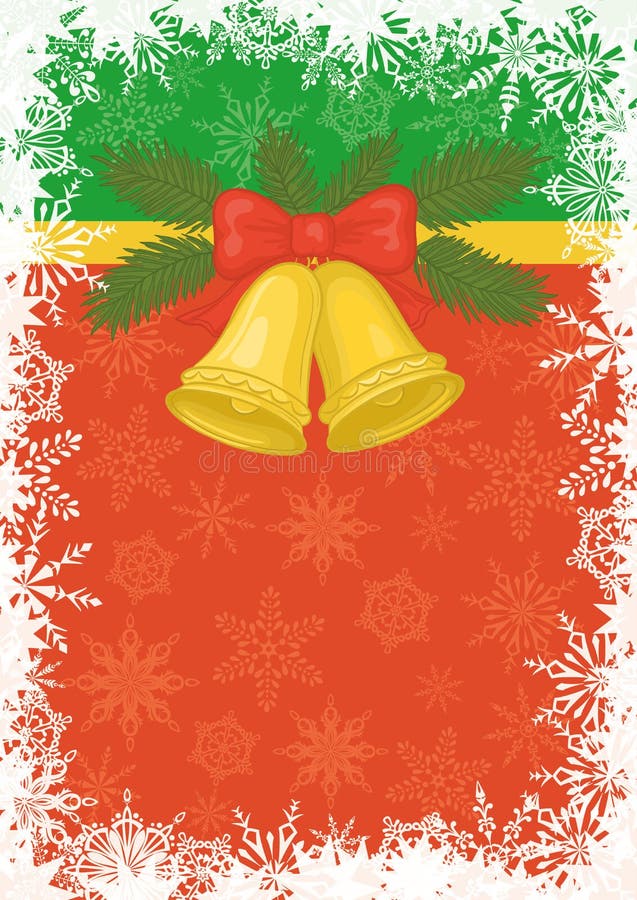 Christmas Background with Gold Bells Stock Vector - Illustration of ...