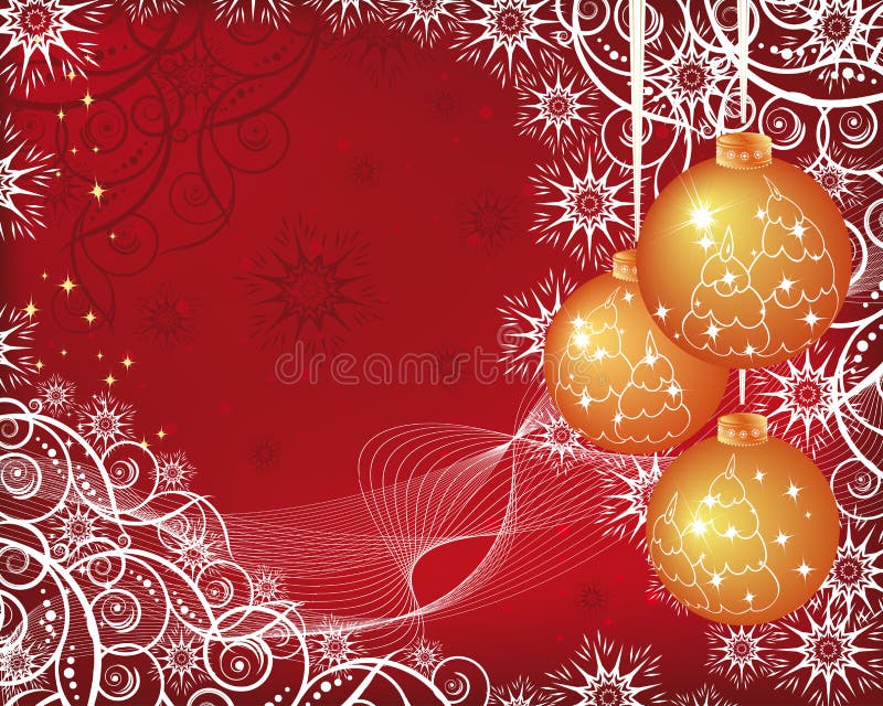 Christmas Background with Filigree Balls Stock Vector - Illustration of ...