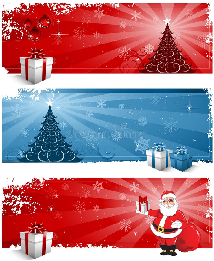 Christmas Background Headers Stock Vector - Illustration of decorative ...