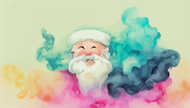 Illustration of Santa Claus on Colorful Cloud Abstract Perfect for ...