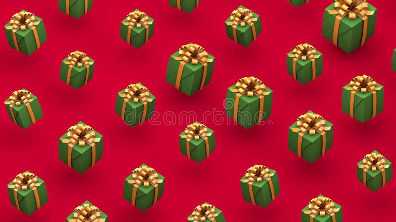 Christmas Background with Looping 3d Gift Pattern in Cartoon Style ...