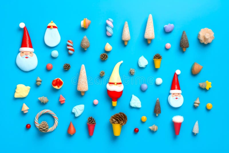 Christmas Background Made with Various Winter and New Year Objects on ...