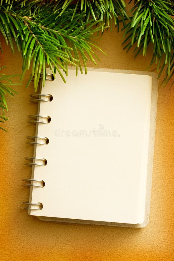 Christmas Background with Notepad Stock Photo - Image of copy, season ...