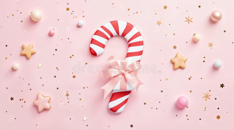Christmas Background - a Pastel Pink Background with a Cutout in the ...