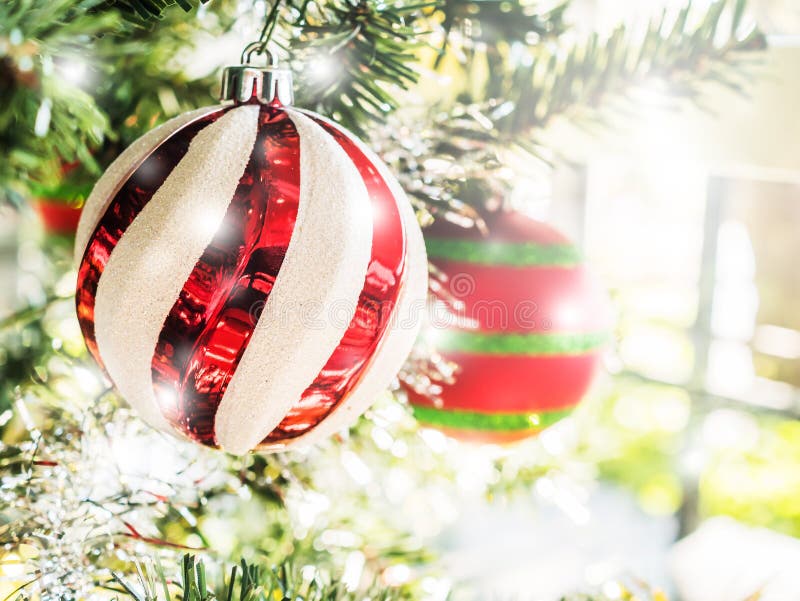 Christmas ball on tree stock photo. Image of ball, balls - 106885418