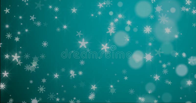Christmas Blue Background with Snowflakes - Falling Snow Stock ...