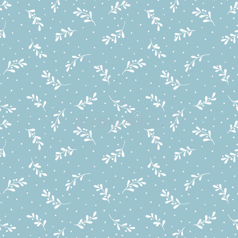 Christmas Background with Tree Branches and Snowflakes. Vector Seamless ...