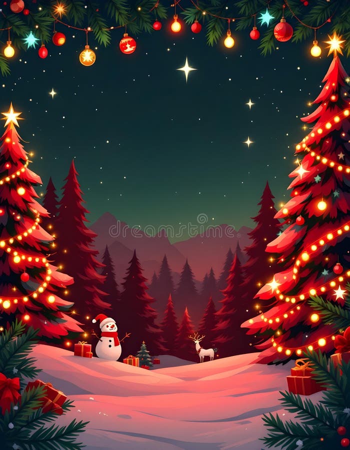 Christmas Background with Christmas Tree Silhouettes, Green Background ...