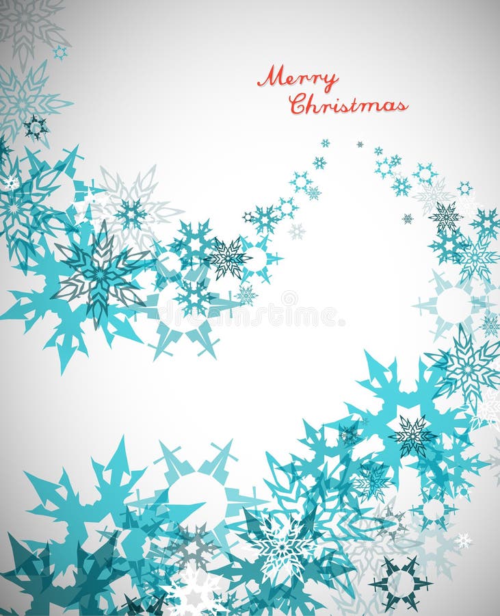 Christmas Background with Turquoise Snowflakes Stock Vector ...